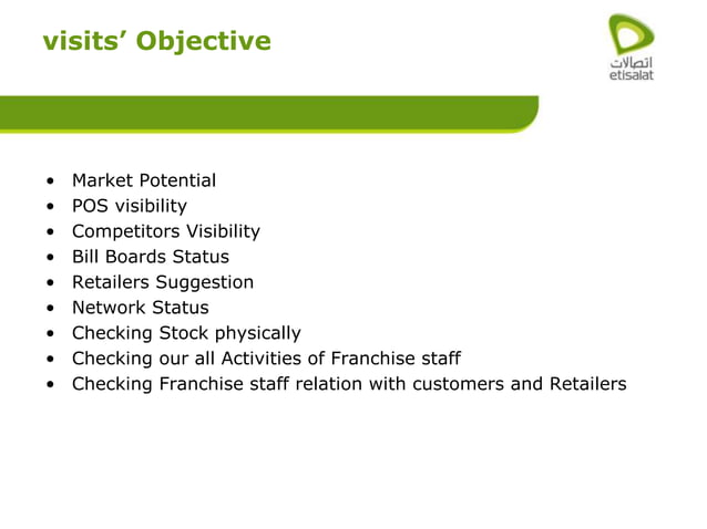 Market visit report telecomunication | PPTX