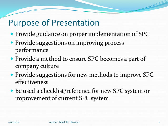 Mark Harrison SPC Implementation | PPT