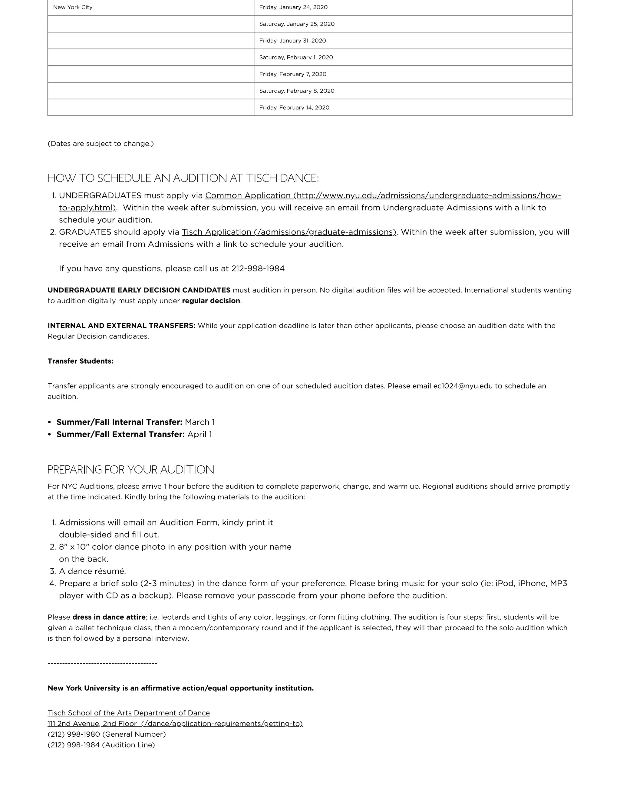 DANCE AUDITION INFORMATION | PDF | Prom | Personal Celebrations & Life Events