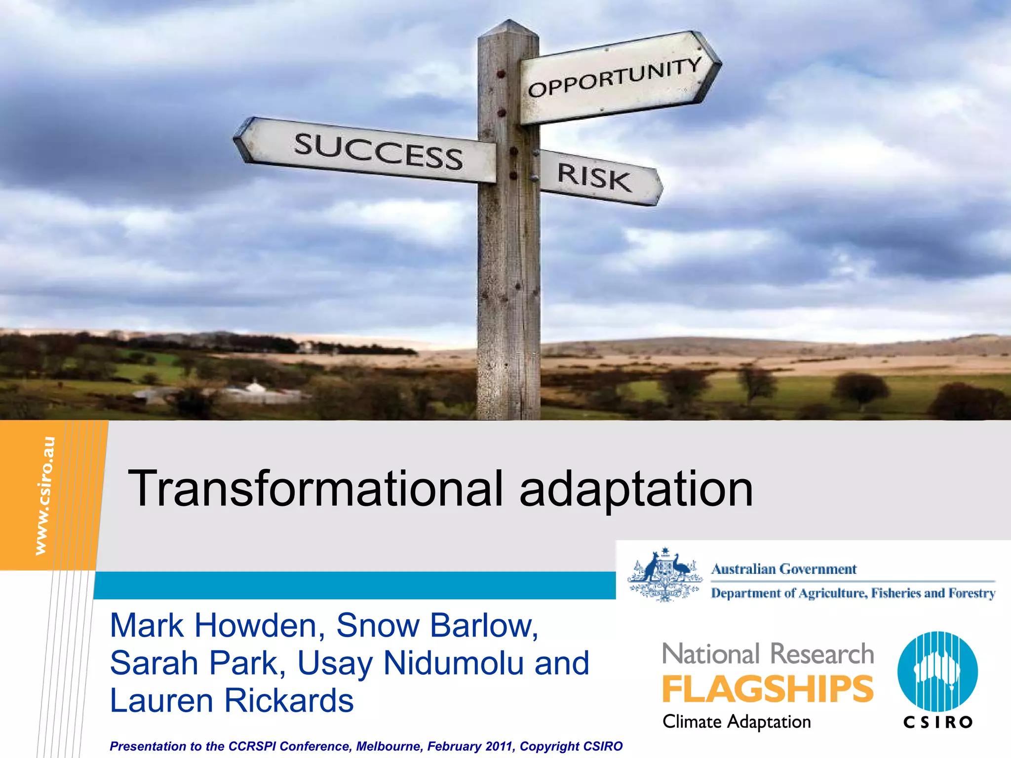 Transformational adaptation - Mark Howden | PPT