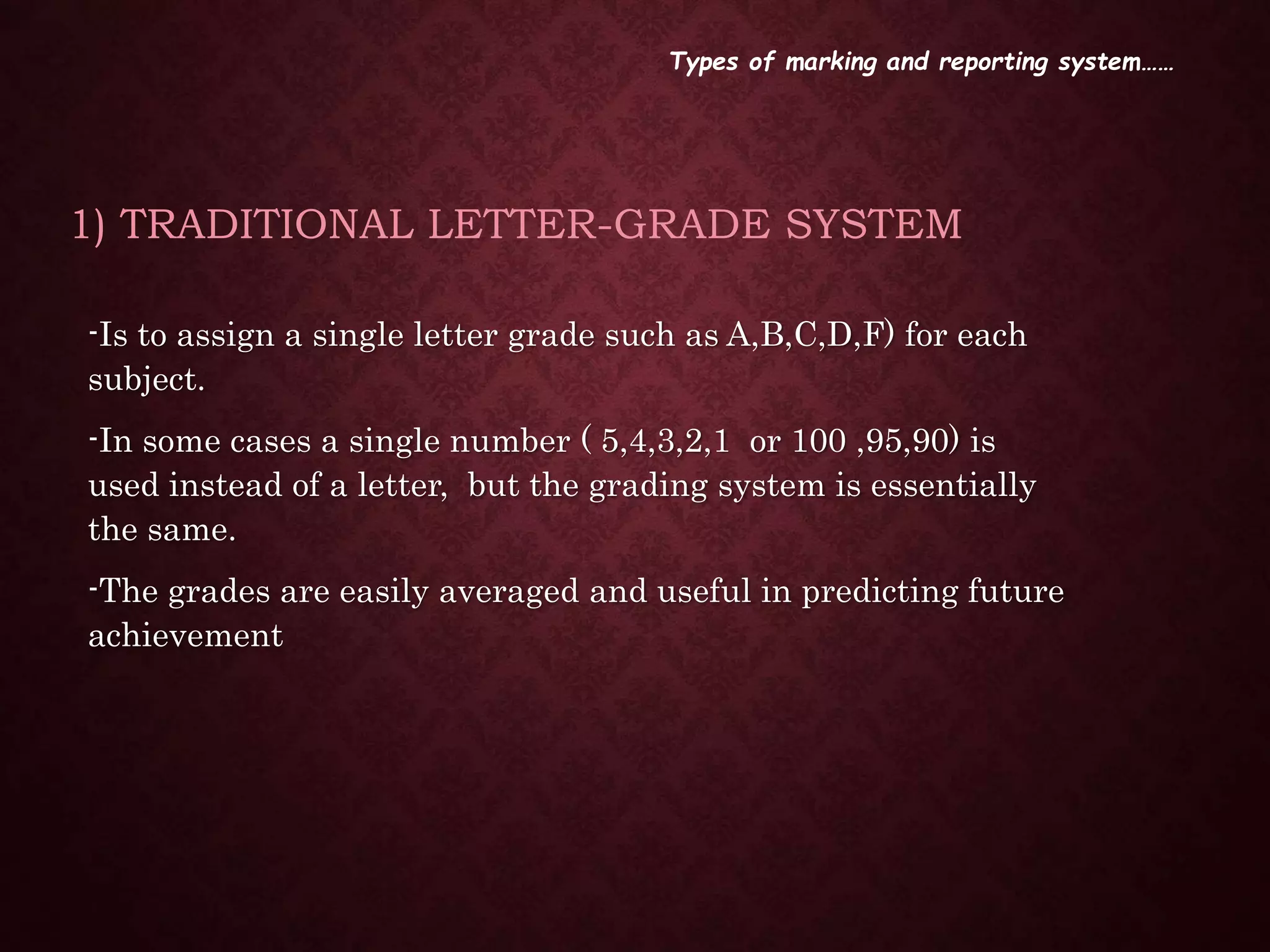 Marking and Reporting in Assessment | PPTX | Educational Assessment ...