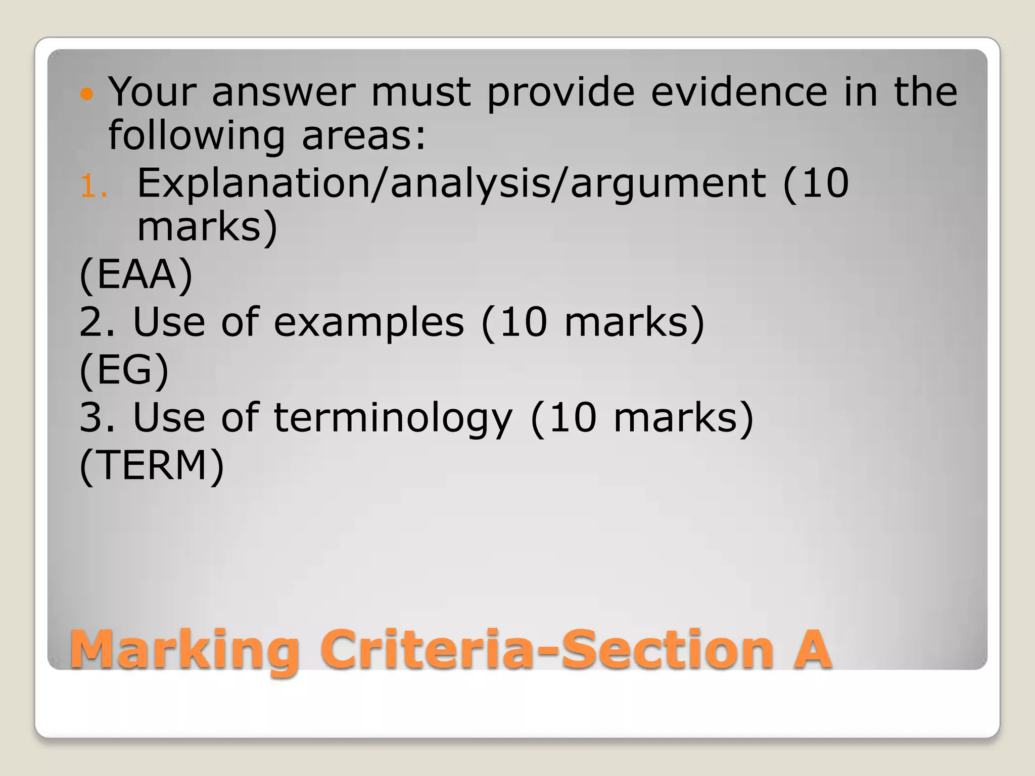 Marking breakdown | PPTX