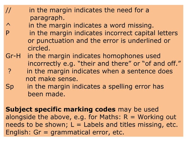Marking code | PPT
