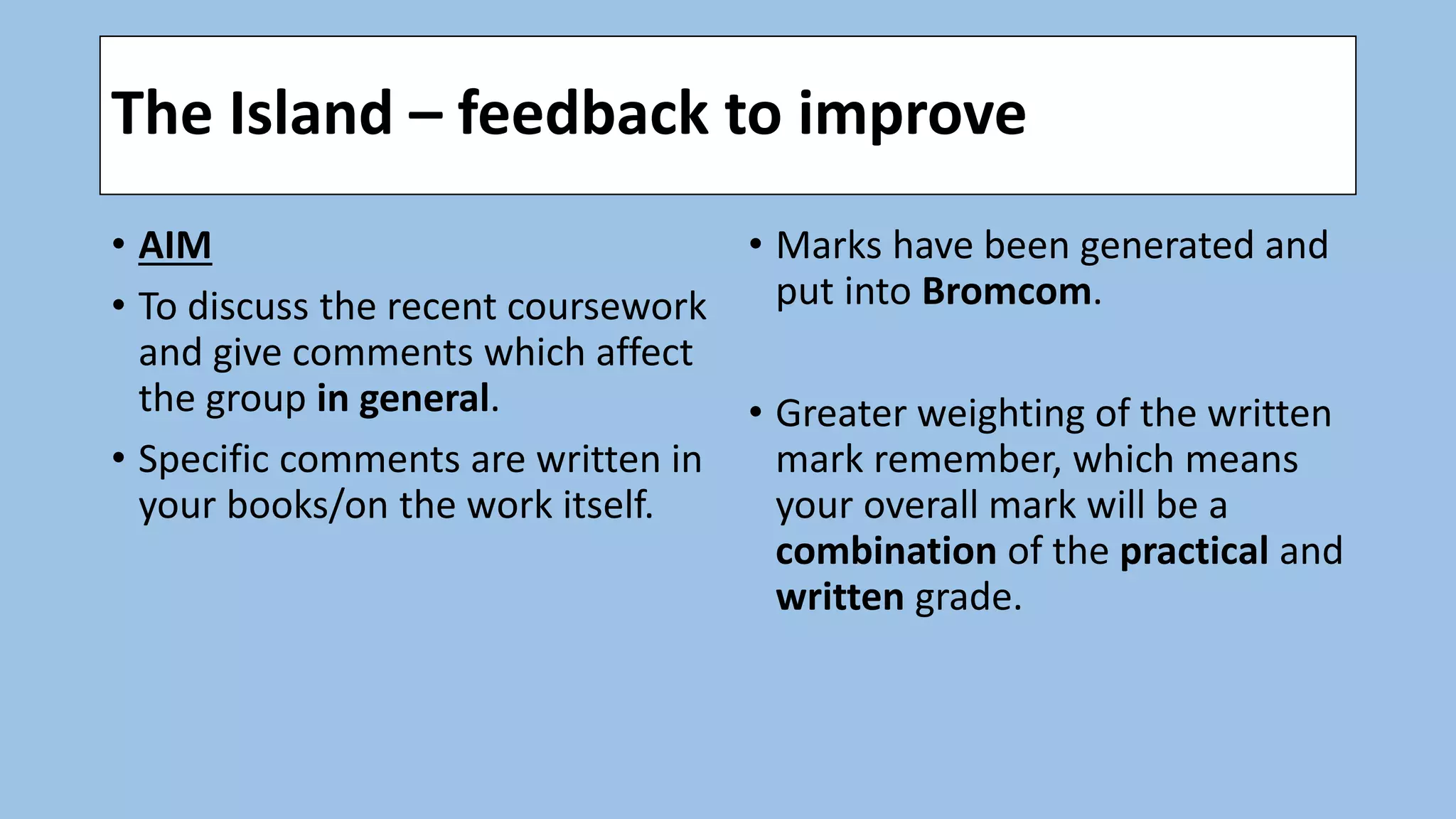 Marking feedback january 2019 | PPTX