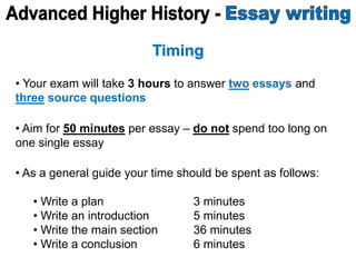 Marking instructions - Advanced Higher History essay | PPTX