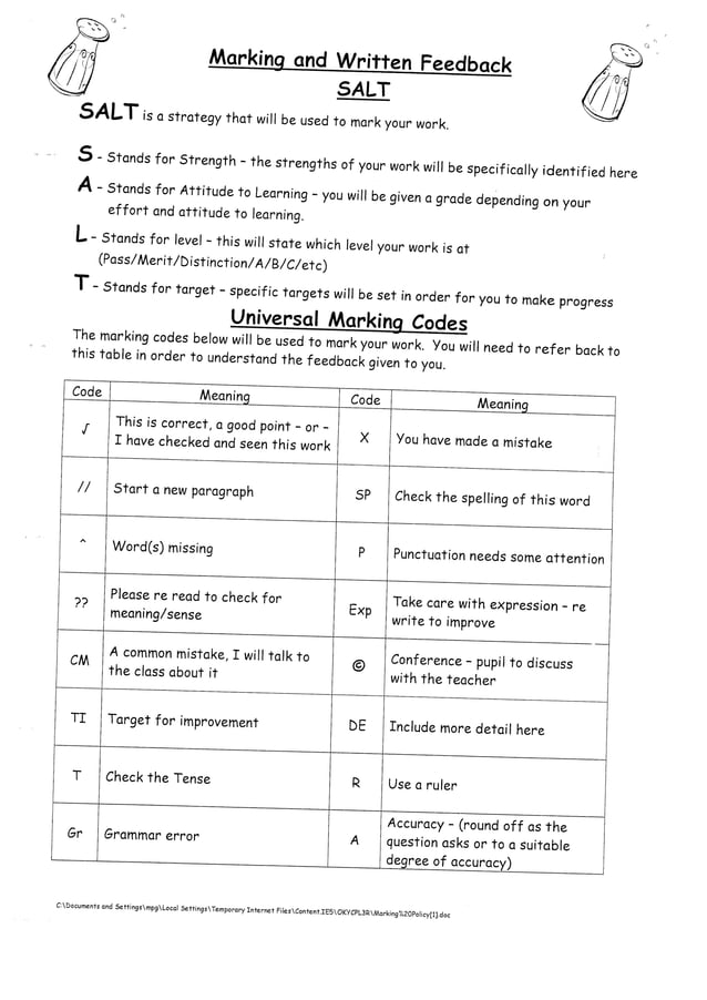 Marking policy | PDF