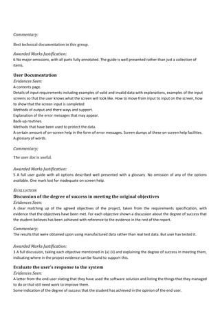 Marking report | DOCX