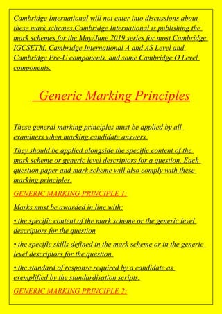 MARKING SCHEME FOR IGCSE.docxRules must be applied consistently e.g. in ...