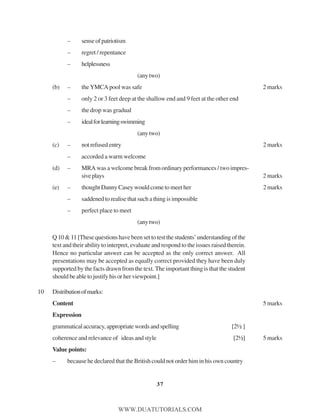 Marking scheme sample paper part 2 | PDF