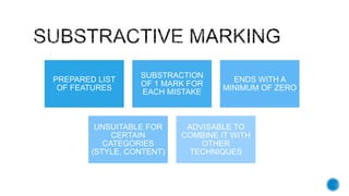 Marking systems, test evaluation, and test | PPT