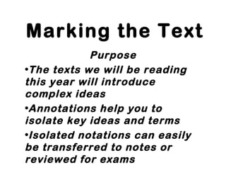 Marking the text | PPT