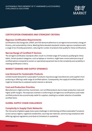 Markit - Sustainable Procurement Of IT Hardware And Accessories | PDF