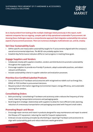 Markit - Sustainable Procurement Of IT Hardware And Accessories | PDF