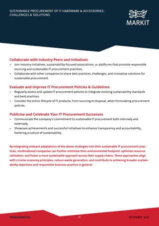 Markit - Sustainable Procurement Of IT Hardware And Accessories | PDF