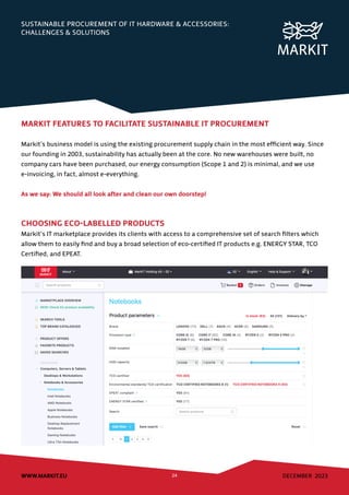 Markit - Sustainable Procurement Of IT Hardware And Accessories | PDF