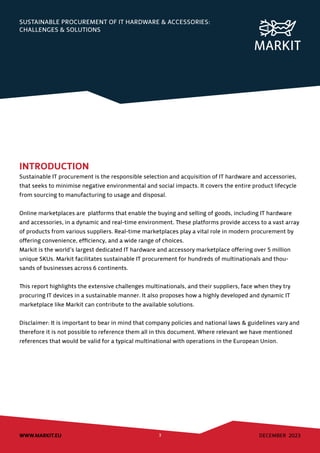 Markit - Sustainable Procurement Of IT Hardware And Accessories | PDF