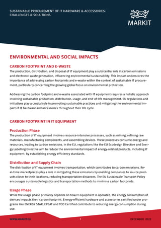 Markit - Sustainable Procurement Of IT Hardware And Accessories | PDF