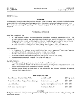 Mark Jackman Resume | PDF