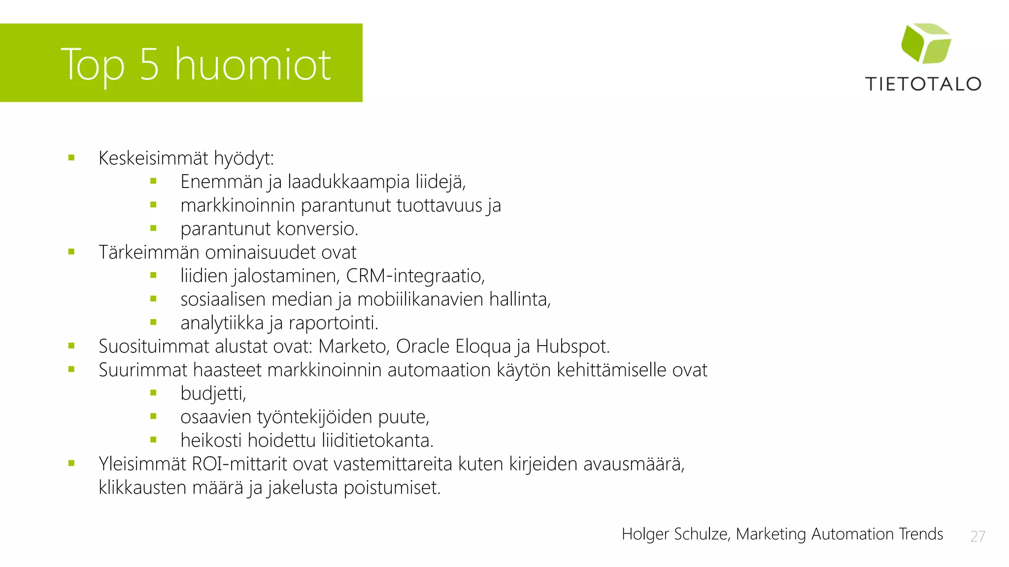 Markkinoinnin automaatio 2015 | PDF