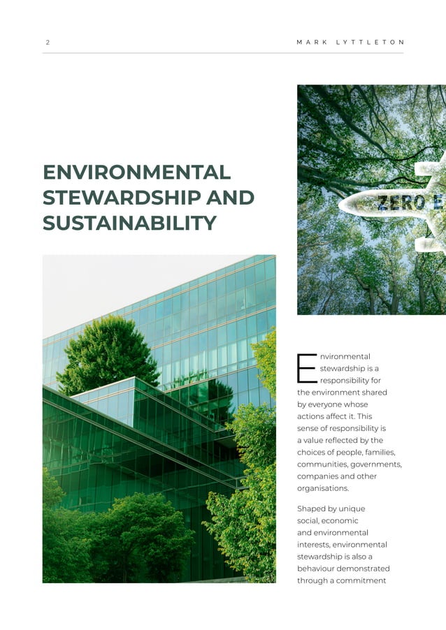 Environmental Stewardship and Sustainability | PDF
