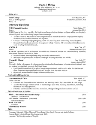 Mark Mineo-Resume | PDF