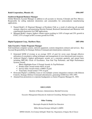 Mark Miranda Senior Sales Executive 2008 | PDF