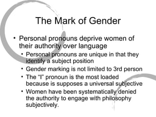 Mark of gender presentation | PPT
