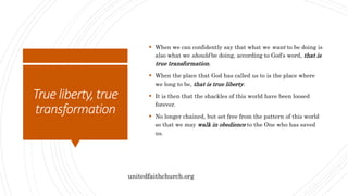 Mark of True Transformation - United Faith Church Articles | PPTX