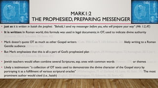 The Gospel of Mark Prologue (Part I) | Mark 1:1-8 Lesson | PDF