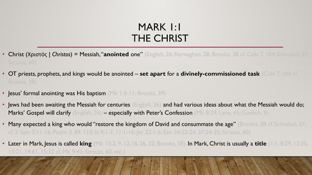 The Gospel of Mark Prologue (Part I) | Mark 1:1-8 Lesson | PDF ...