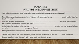 The (Post-)Baptism and Temptation of Jesus | Mark 1:9-13 Lesson | PDF