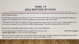 The (Post-)Baptism and Temptation of Jesus | Mark 1:9-13 Lesson | PDF