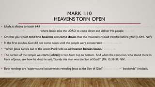 The (Post-)Baptism and Temptation of Jesus | Mark 1:9-13 Lesson | PDF