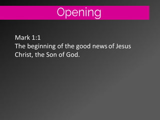 An Outline to the Gospel of Mark | PPT