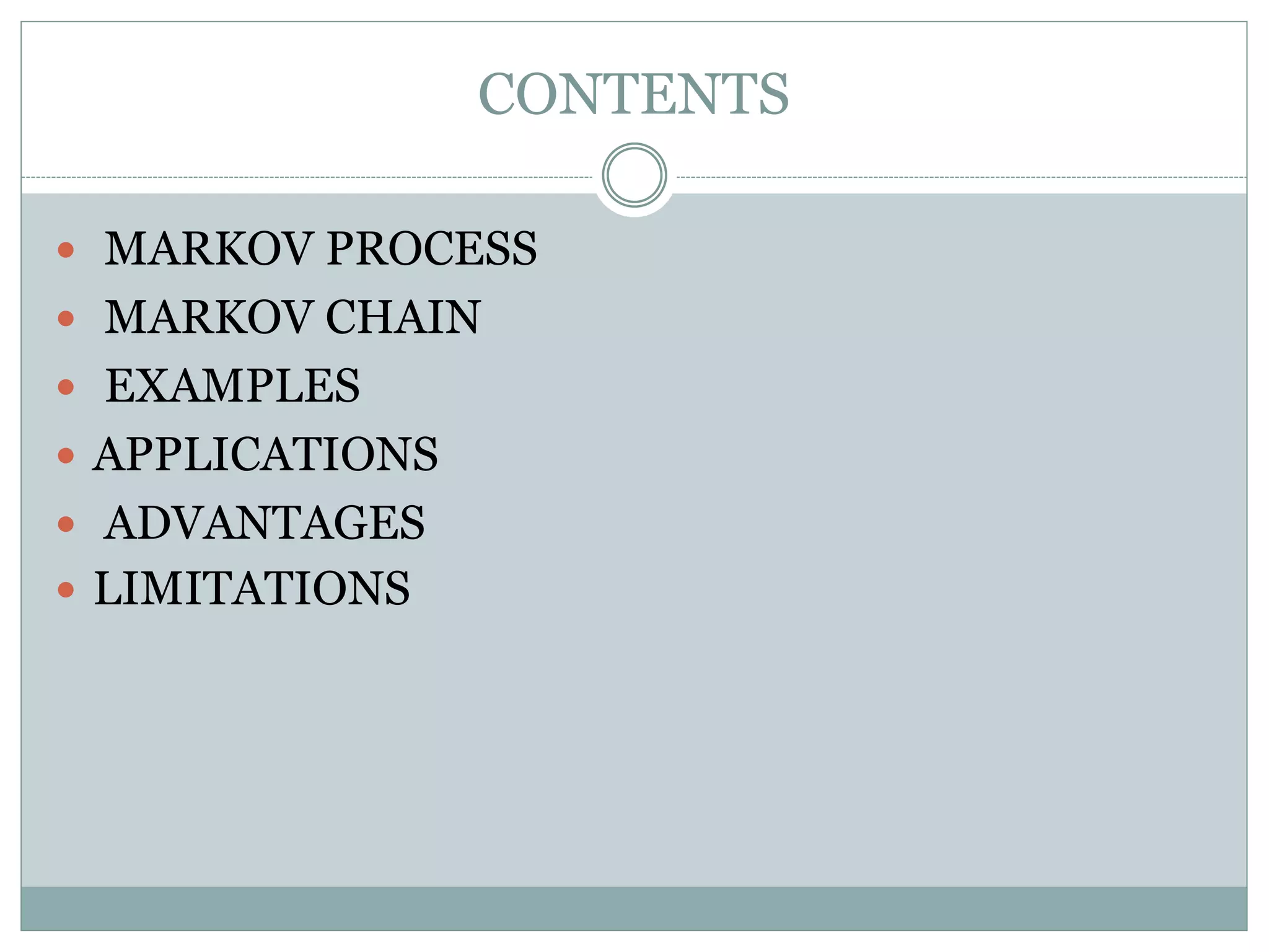 Markov chain analysis | PPTX