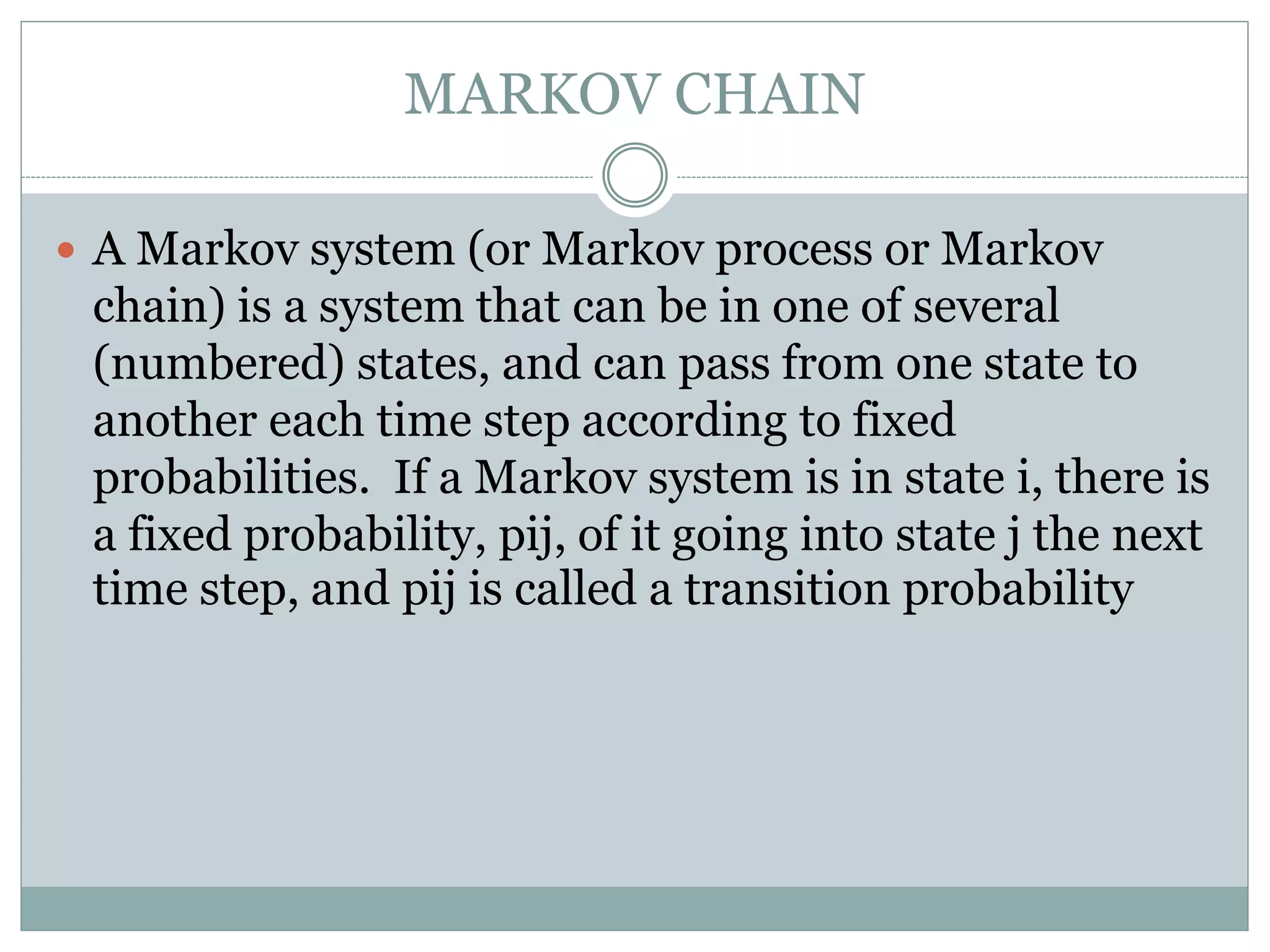 Markov chain analysis | PPTX