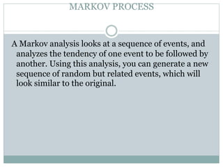 Markov chain analysis | PPTX