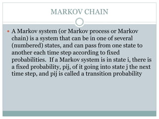 Markov chain analysis | PPTX