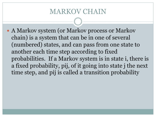 Markov chain analysis | PPTX