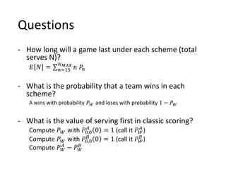 Volleyball analytics: Modeling volleyball using Markov chains | PDF