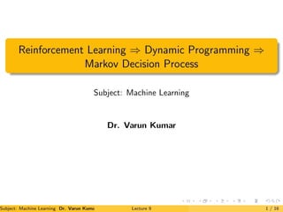 Lecture 9 Markov decision process | PDF