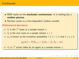 Lecture 9 Markov decision process | PDF