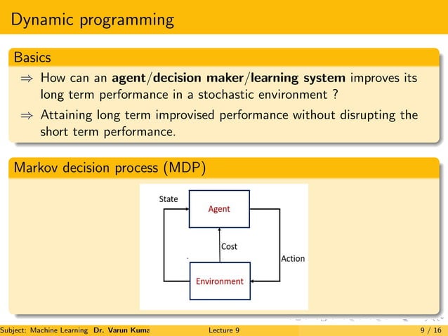 Lecture 9 Markov decision process | PDF