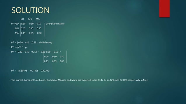 Markov Chain and its Analysis | PPTX