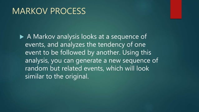 Markov Chain and its Analysis | PPTX