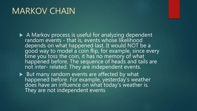 Markov Chain and its Analysis | PPTX