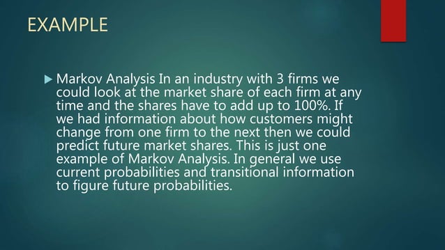 Markov Chain and its Analysis | PPTX