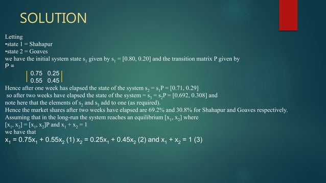 Markov Chain and its Analysis | PPTX