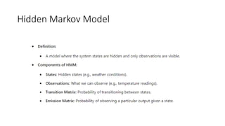 MARKOV MODEl used in artificial intelligence | PPTX