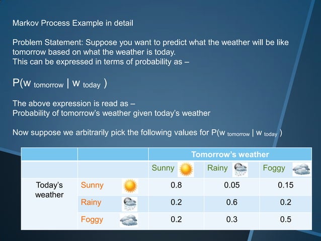 Markov models explained | PPTX | Weather | Science